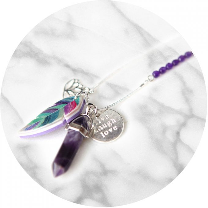 FEATHER CLUSTER gemstone necklace - PURPLE amethyst - back in stock ...